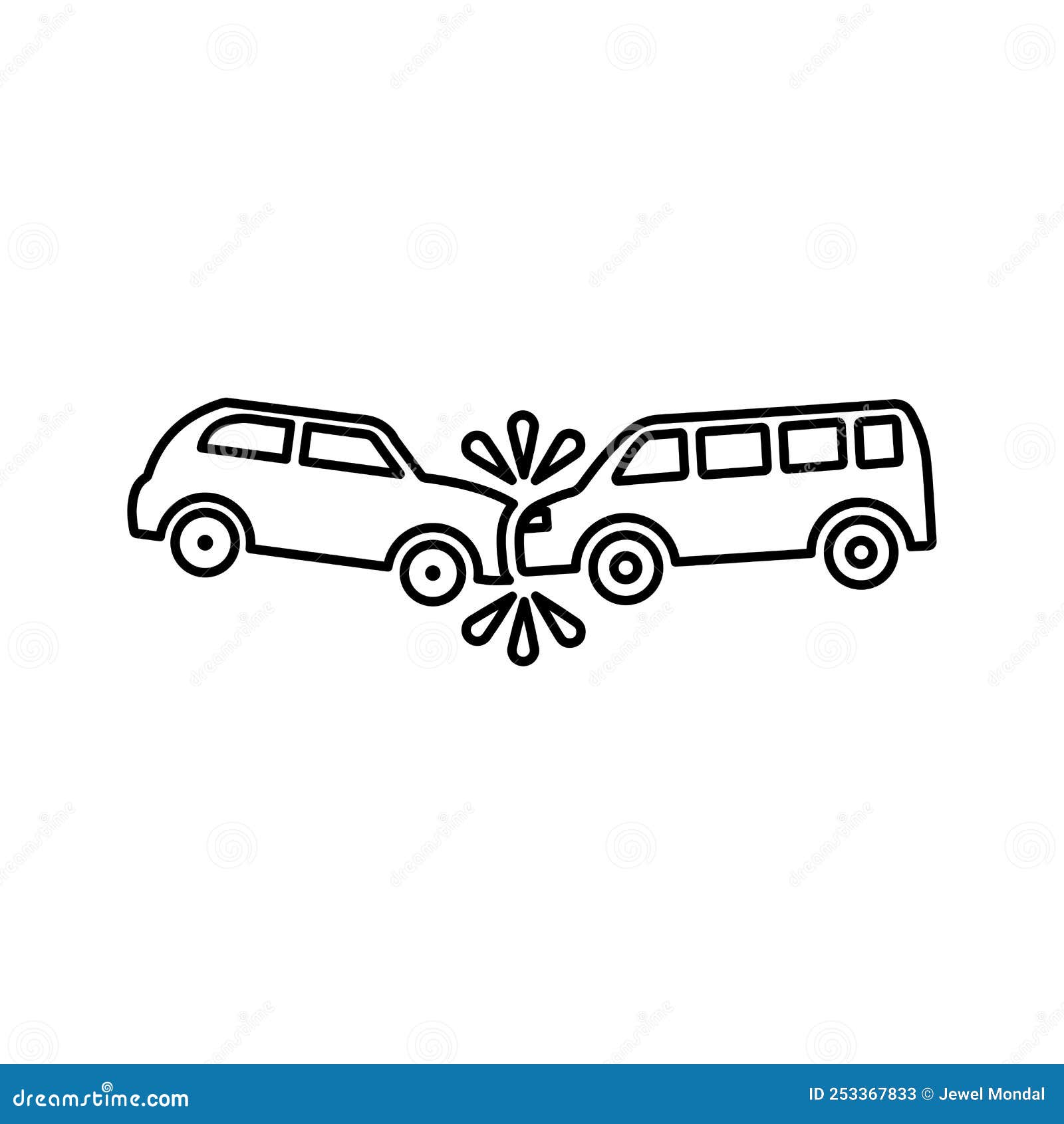 Accident, Car Outline Icon. Line Vector Design Stock Vector ...
