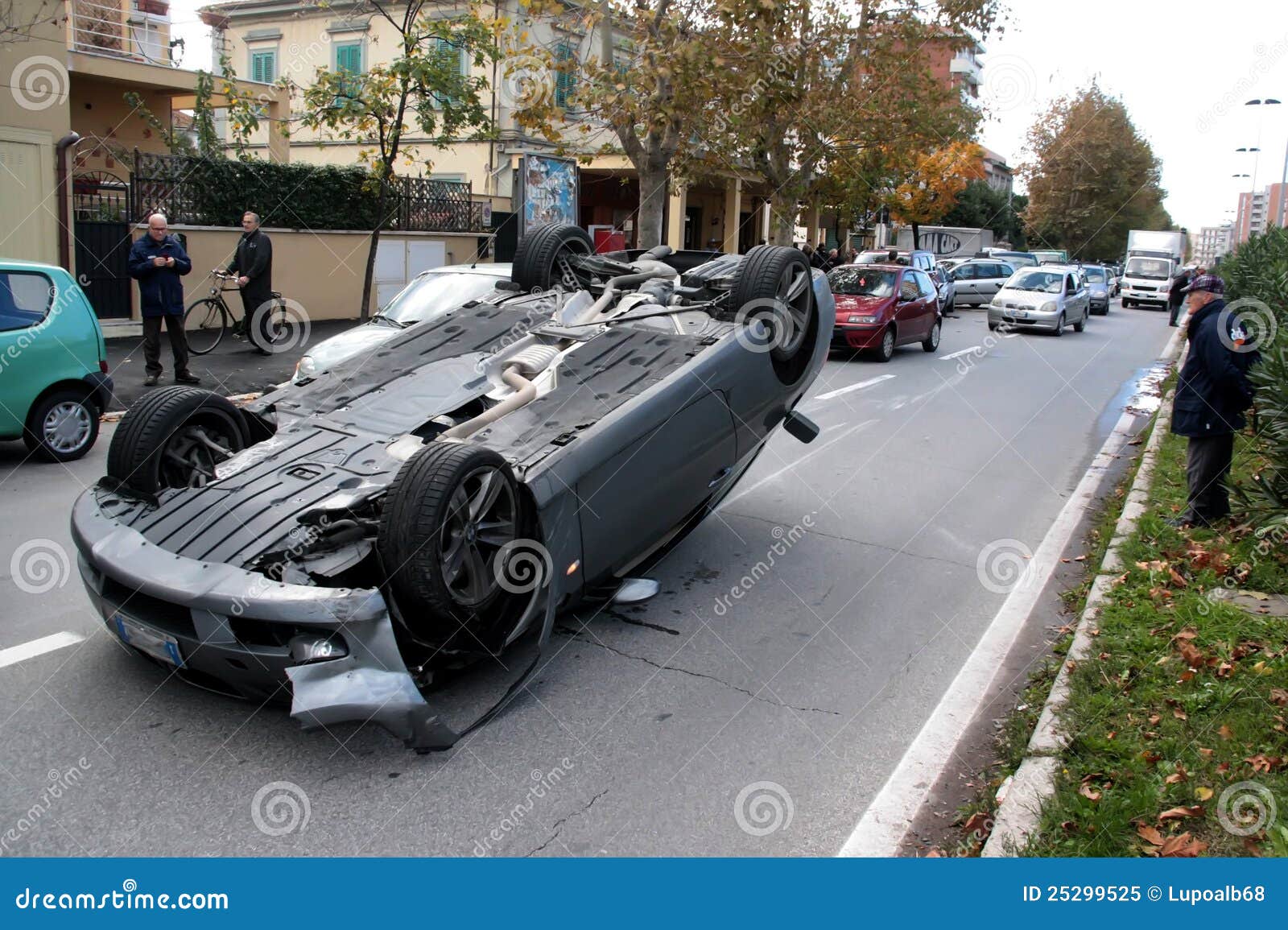 Accident Car Overturned in the Middle of the Road Editorial Image ...