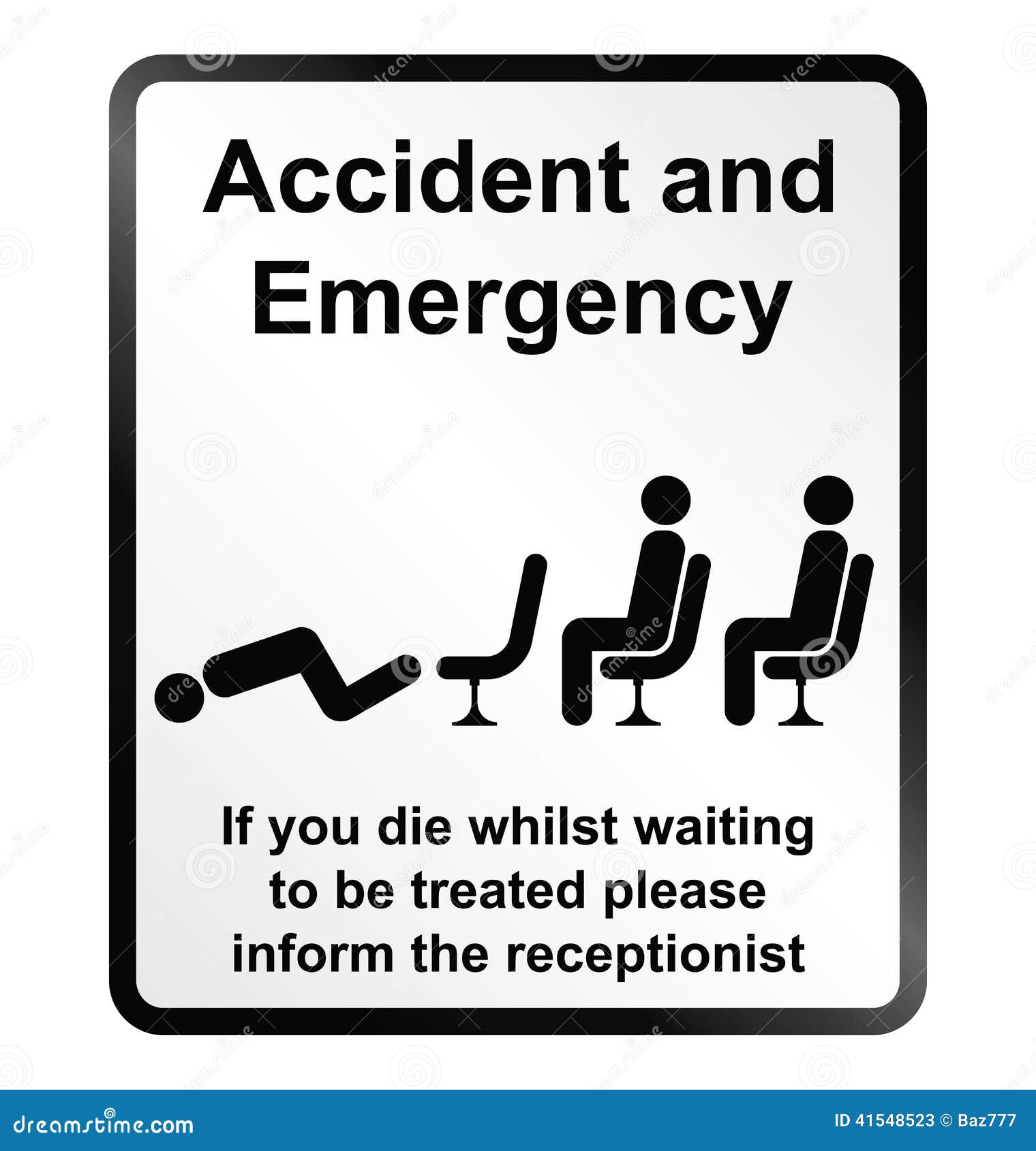 Accident and Emergency Information Sign Stock Vector - Illustration of ...