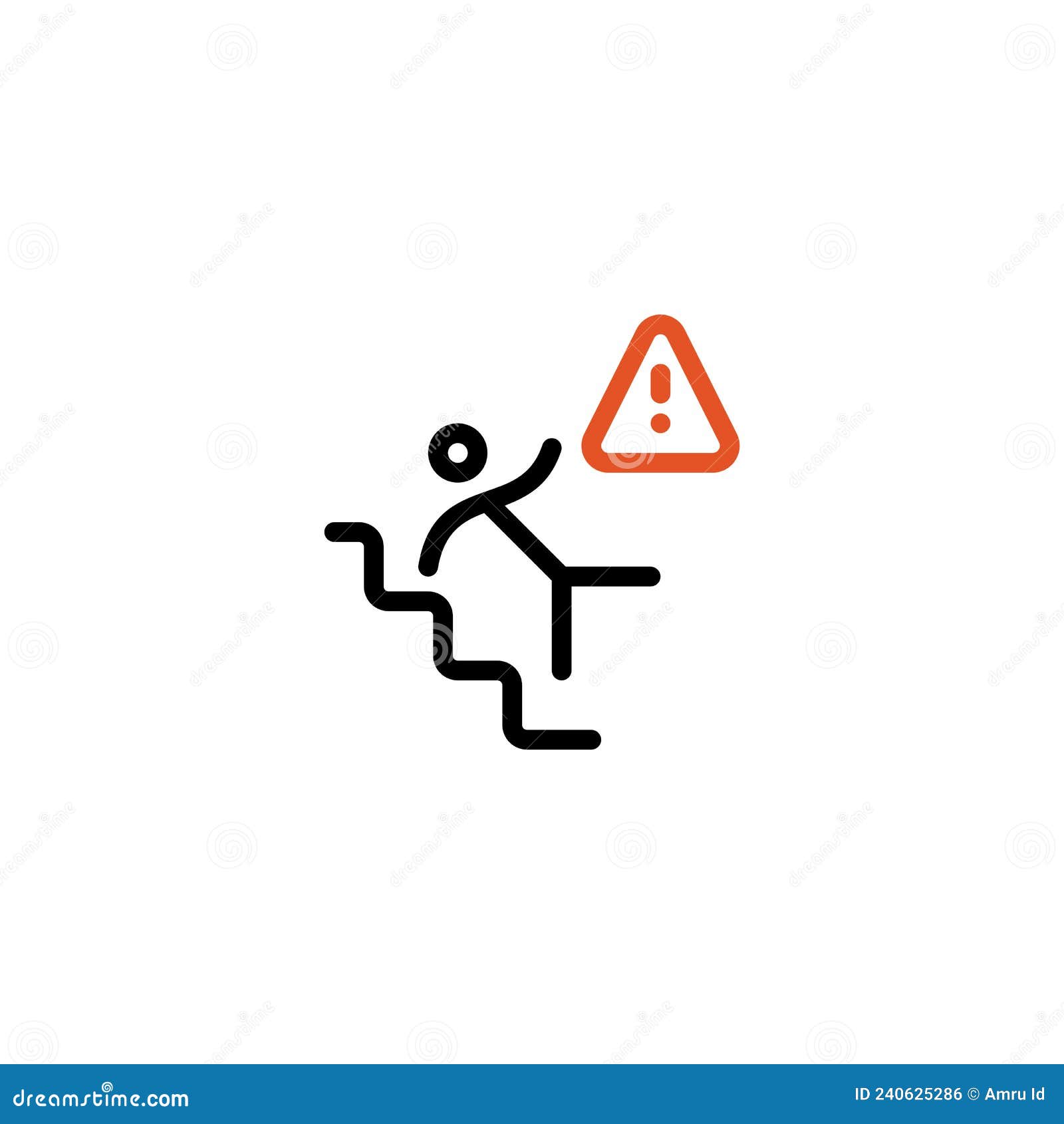 Accident Fall from Stairs Outline Icon, Logo, and Illustration Stock ...
