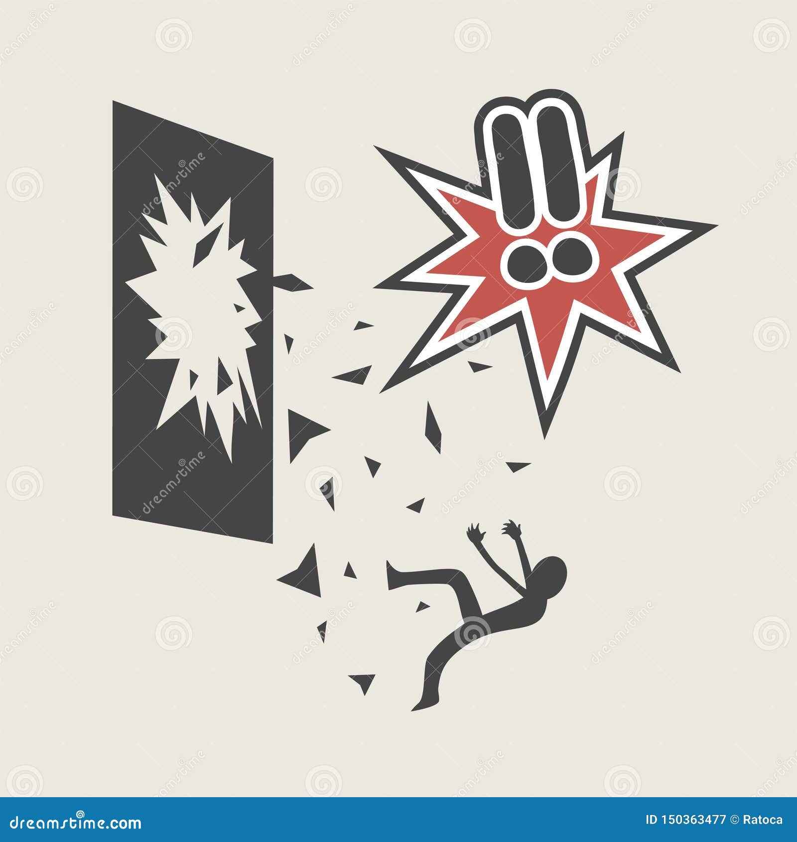 Accident Falling Down Stairs. Cartoon Vector | CartoonDealer.com #266997325