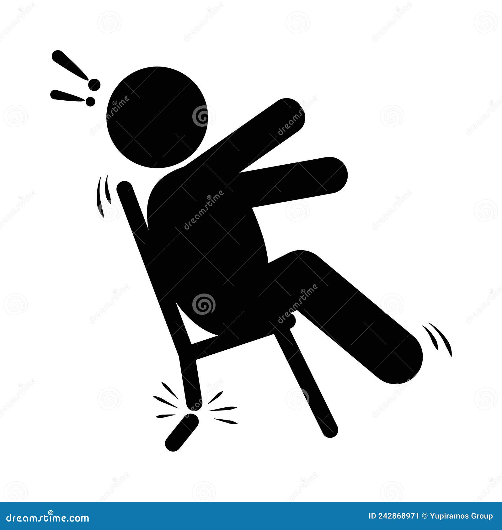 Accident Falling from Chair Stock Illustration - Illustration of icon ...