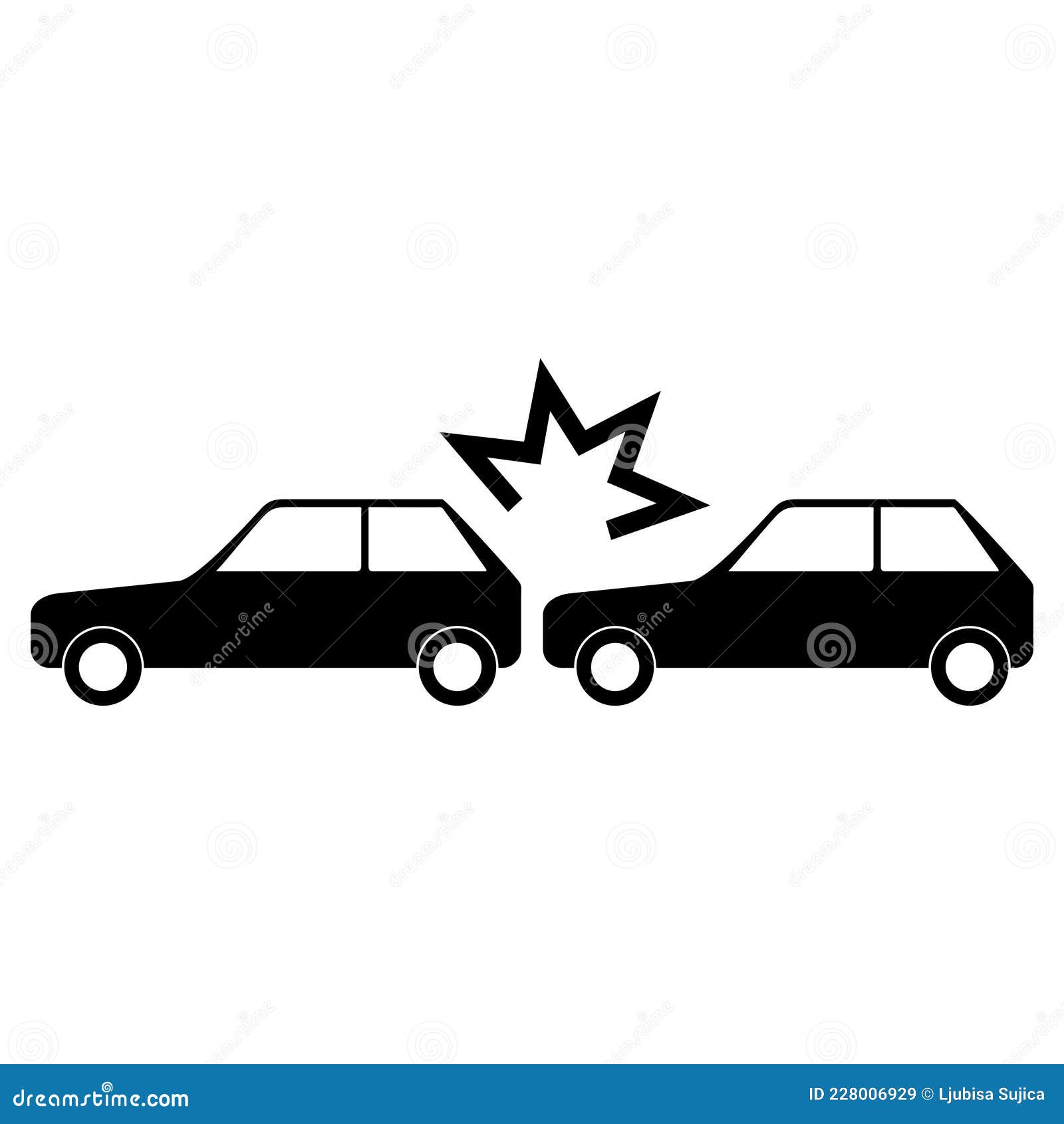 Accident Icon Isolated on White Background Stock Vector - Illustration ...