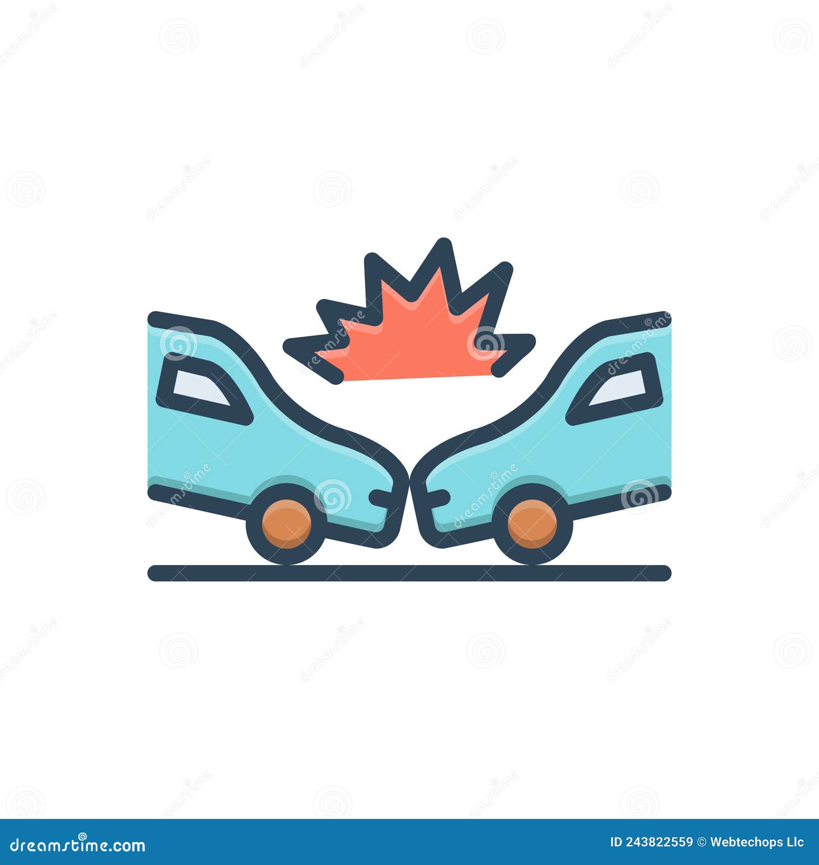 Color Illustration Icon for Accident, Mishap and Damage Stock ...