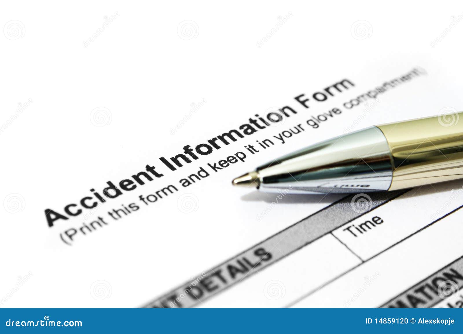 Accident information form stock photo. Image of human - 14859120