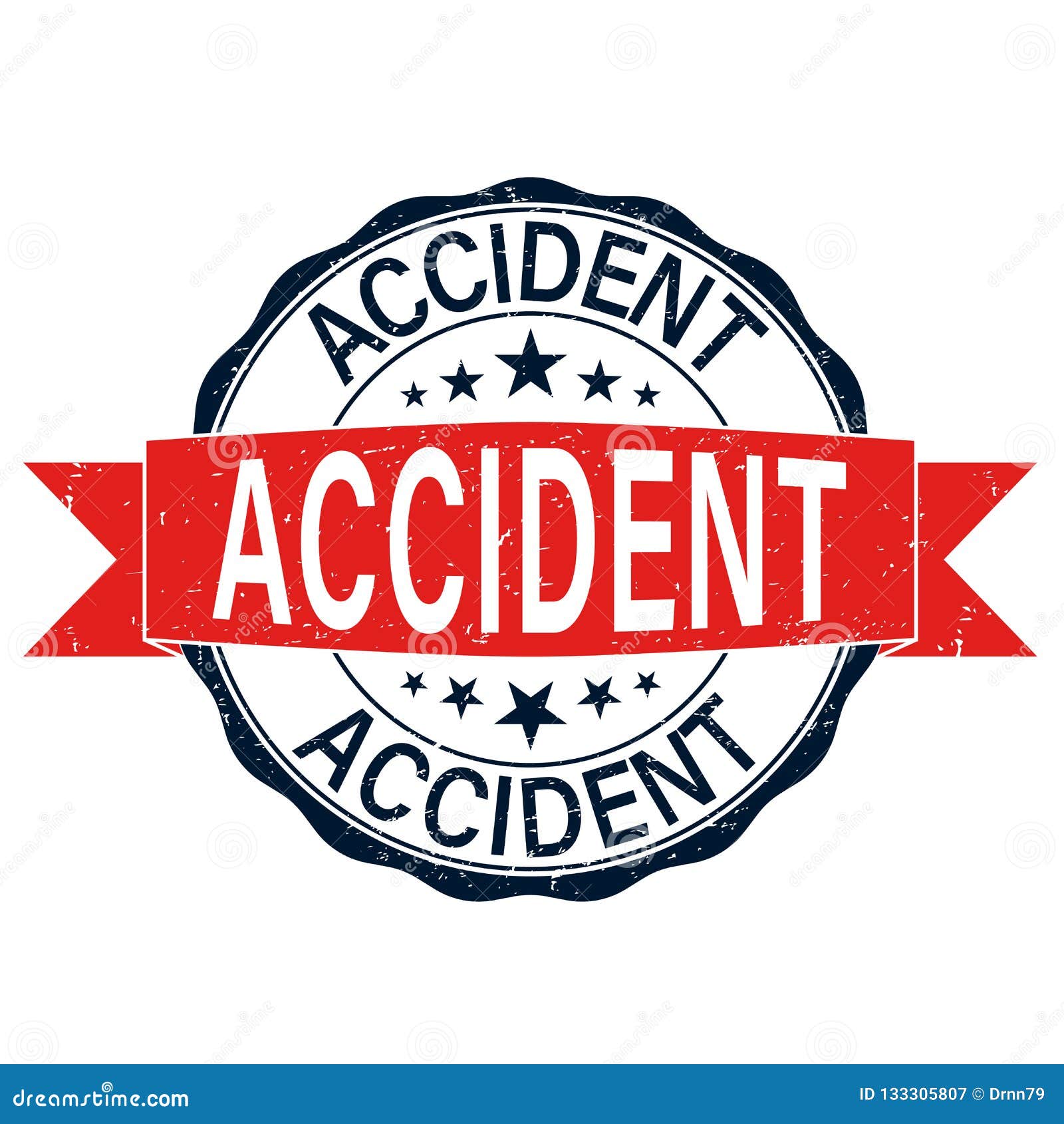 Accident Red Rubber Web Stamp with Stars Stock Illustration ...