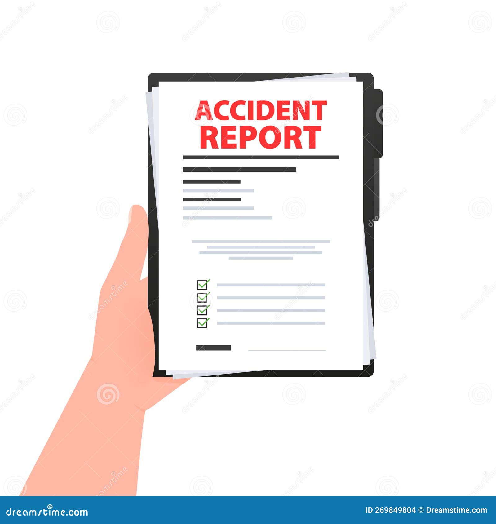 Accident Report, Process After Car Accident And Traffic Concept Logo ...