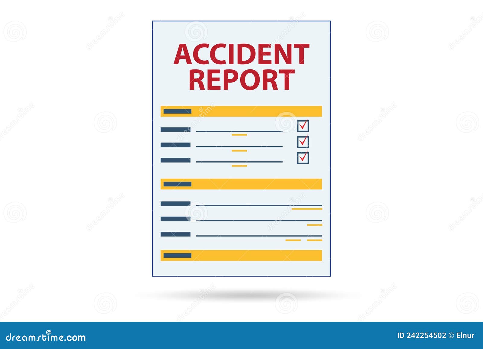 Accident Report for the Insurance Claim Stock Photo - Image of risk ...