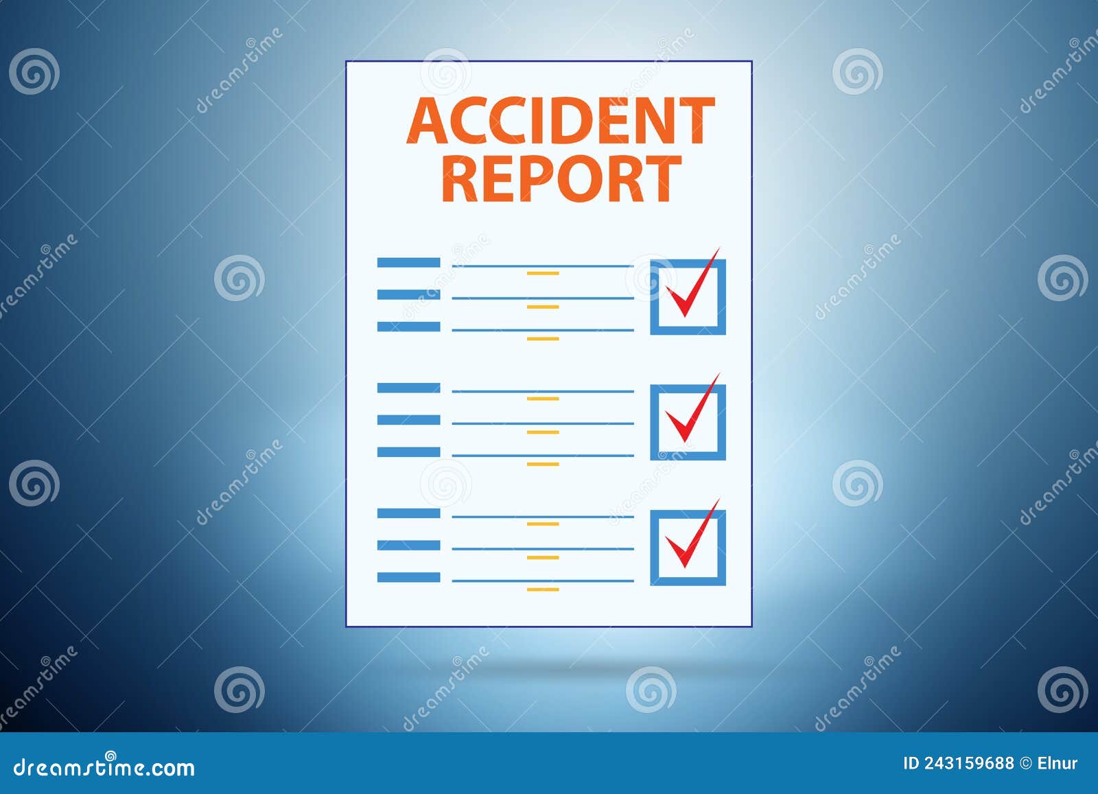 Accident Report for the Insurance Claim Stock Illustration ...