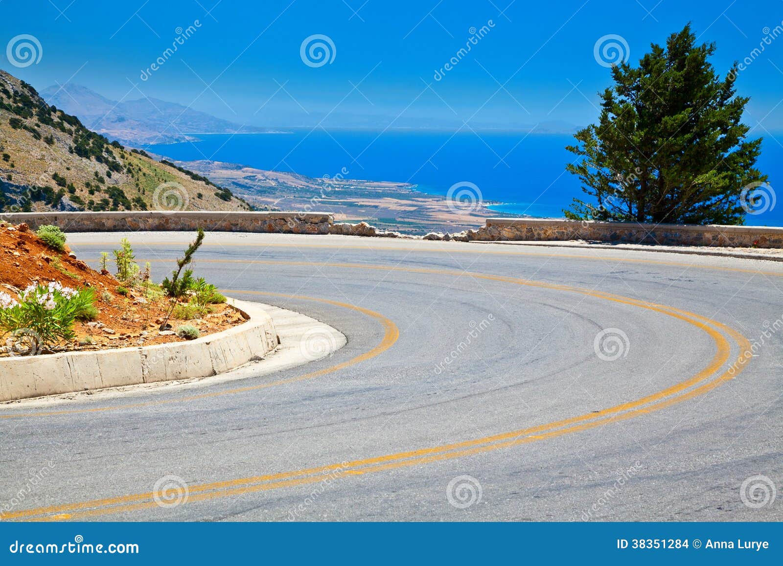 An Accident on the Road of Crete Stock Photo - Image of high, landscape ...