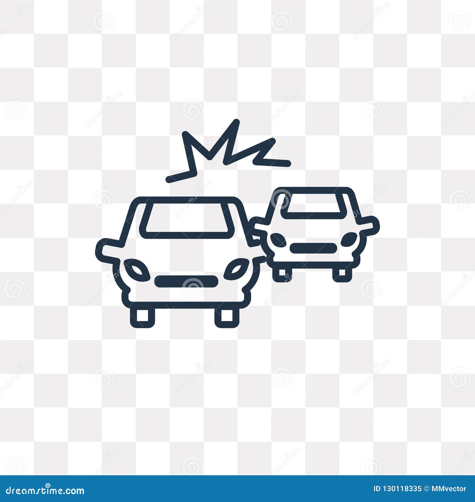 Accident Vector Icon Isolated on Transparent Background, Linear Stock ...