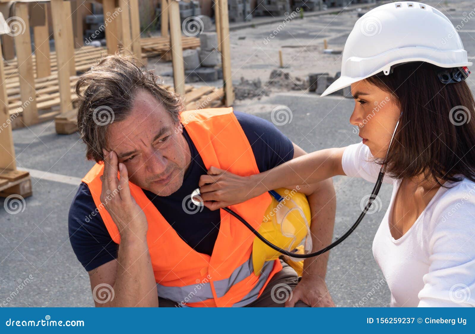 Accident at Work on Construction Site Stock Image - Image of dangerous ...
