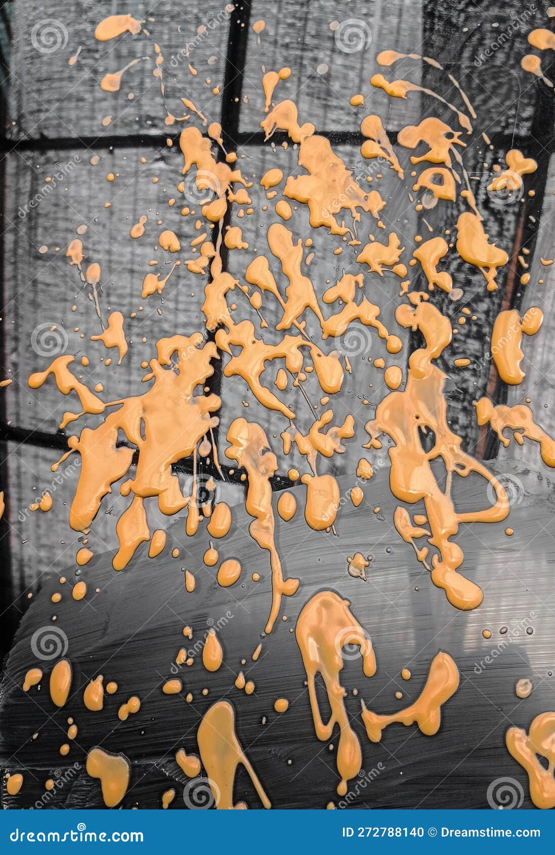 An Accidental Art, Spilled Paint on the Glass Stock Photo - Image of ...