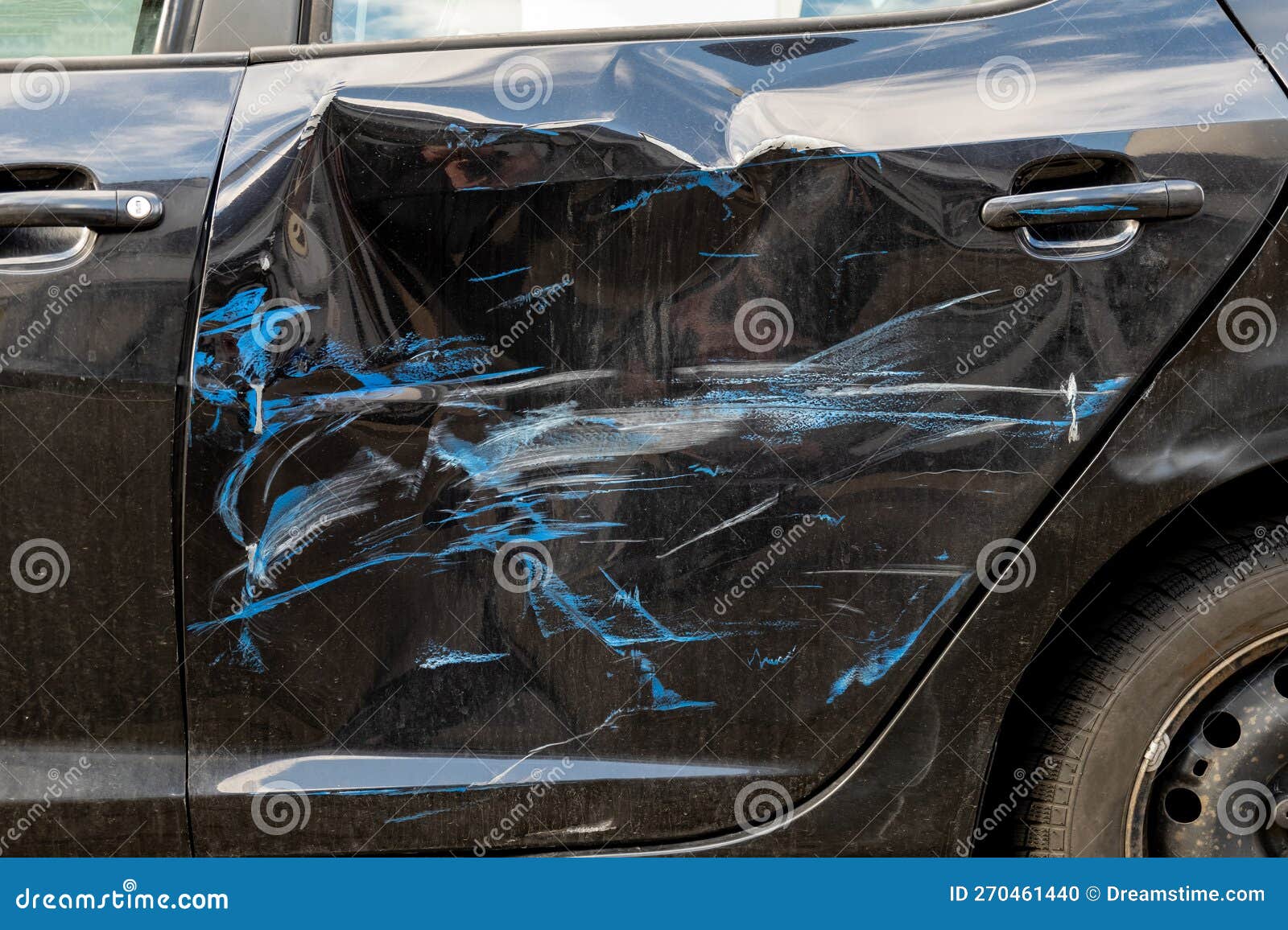 Accidental Damage To the Door of a Car Stock Photo - Image of vehicle ...