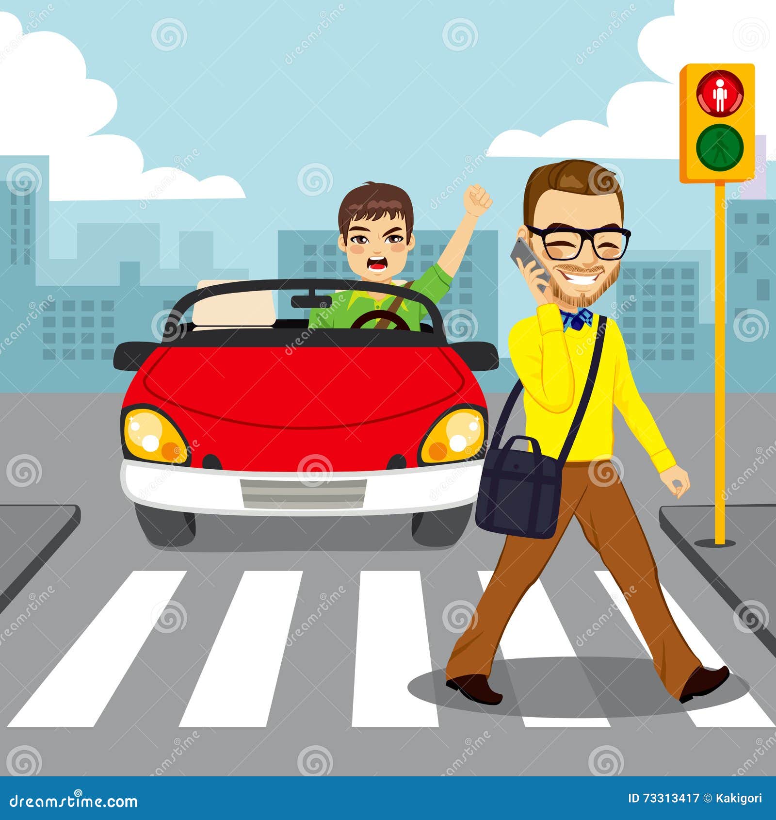 Accidente De Smartphone Del Peatón Ilustración del Vector - Ilustración ...