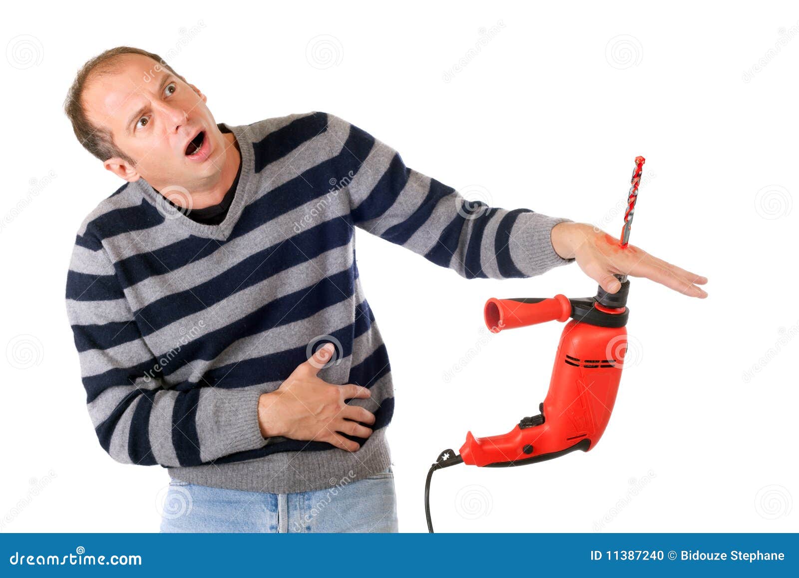 Accidente Del Taladro Del Hombre Foto de archivo - Imagen: 11387240