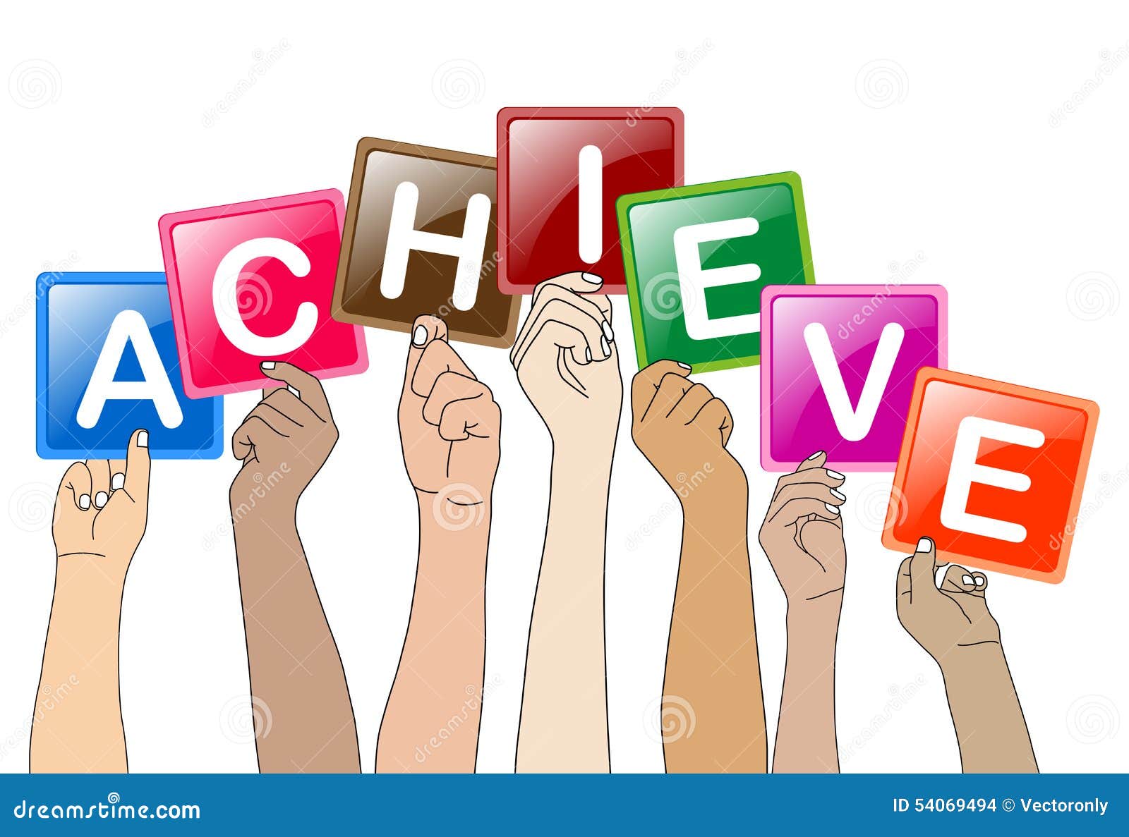 Accieve stock vector. Illustration of colorful, chose - 54069494
