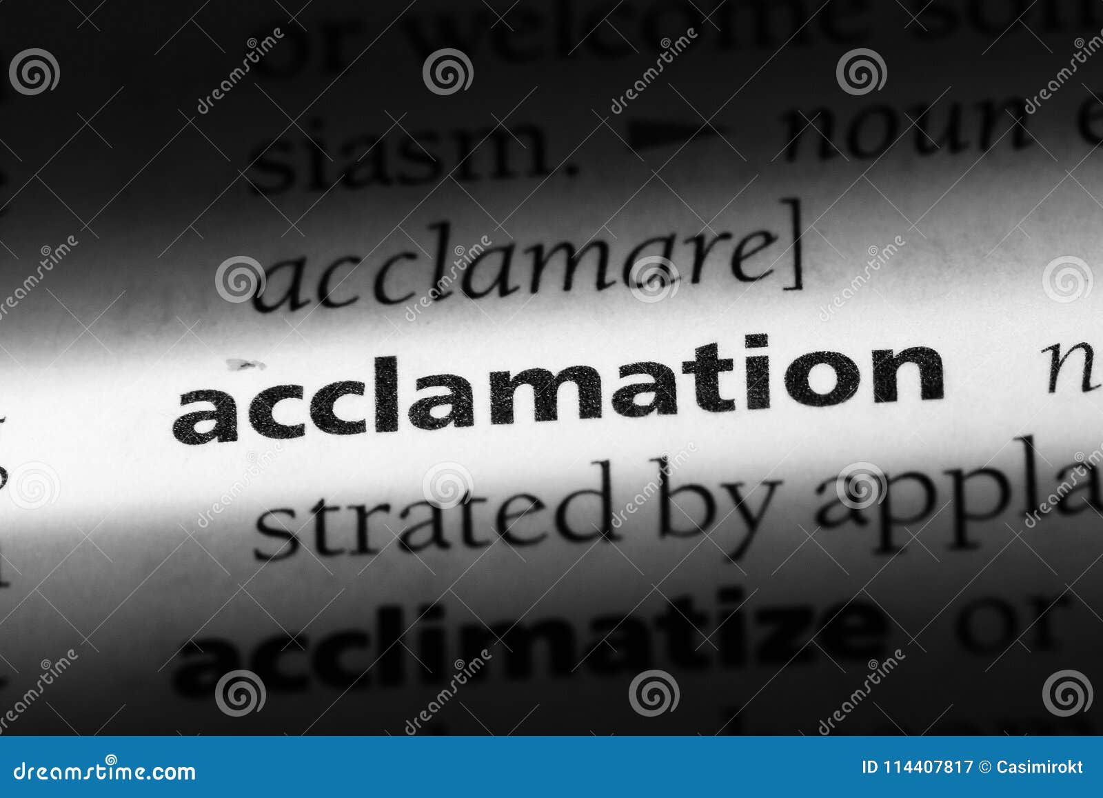 Acclamation stock image. Image of writing, closeup, definition - 114407817