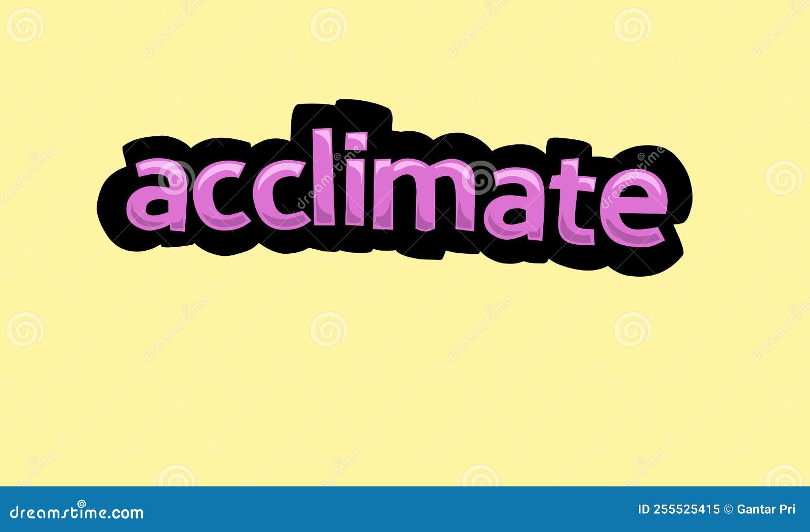 ACCLIMATE Writing Vector Design On A Yellow Background Stock Image ...