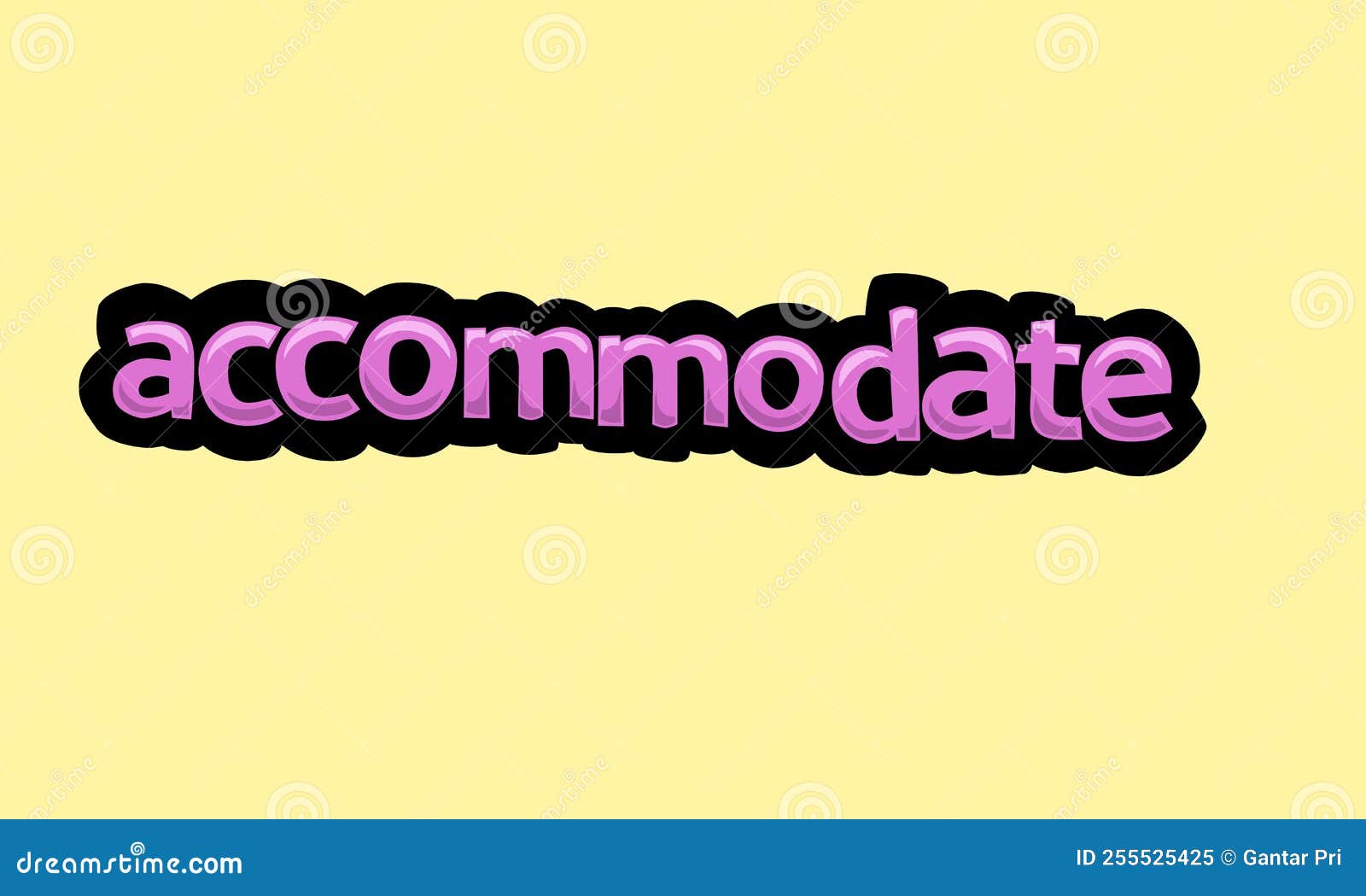 ACCOMMODATE Writing Vector Design on a Yellow Background Stock ...