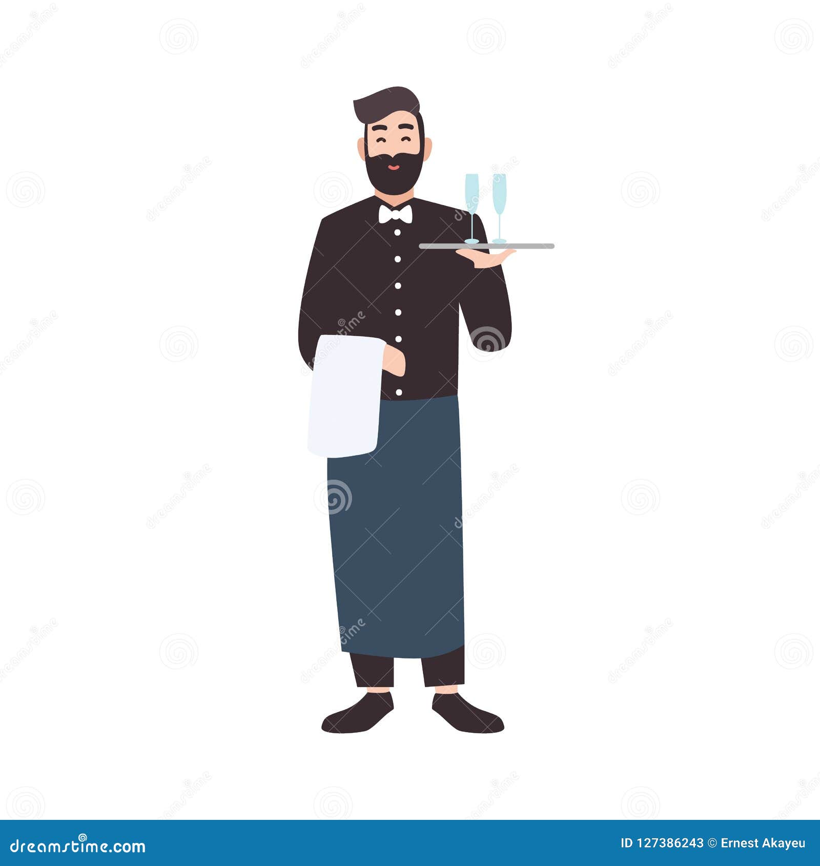 Accommodating Waiter, Restaurant Waiting Service Worker or Server ... Accommodating Waiter, Restaurant Waiting Service Worker or Server ...