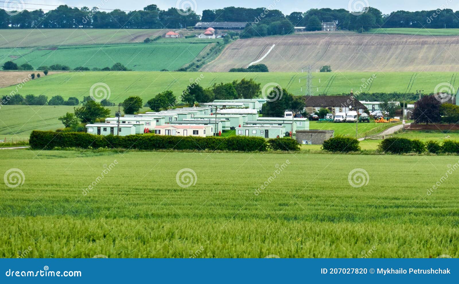 Accommodation and Living on the Farm, Mobile Homes, Camping Stock Photo ...
