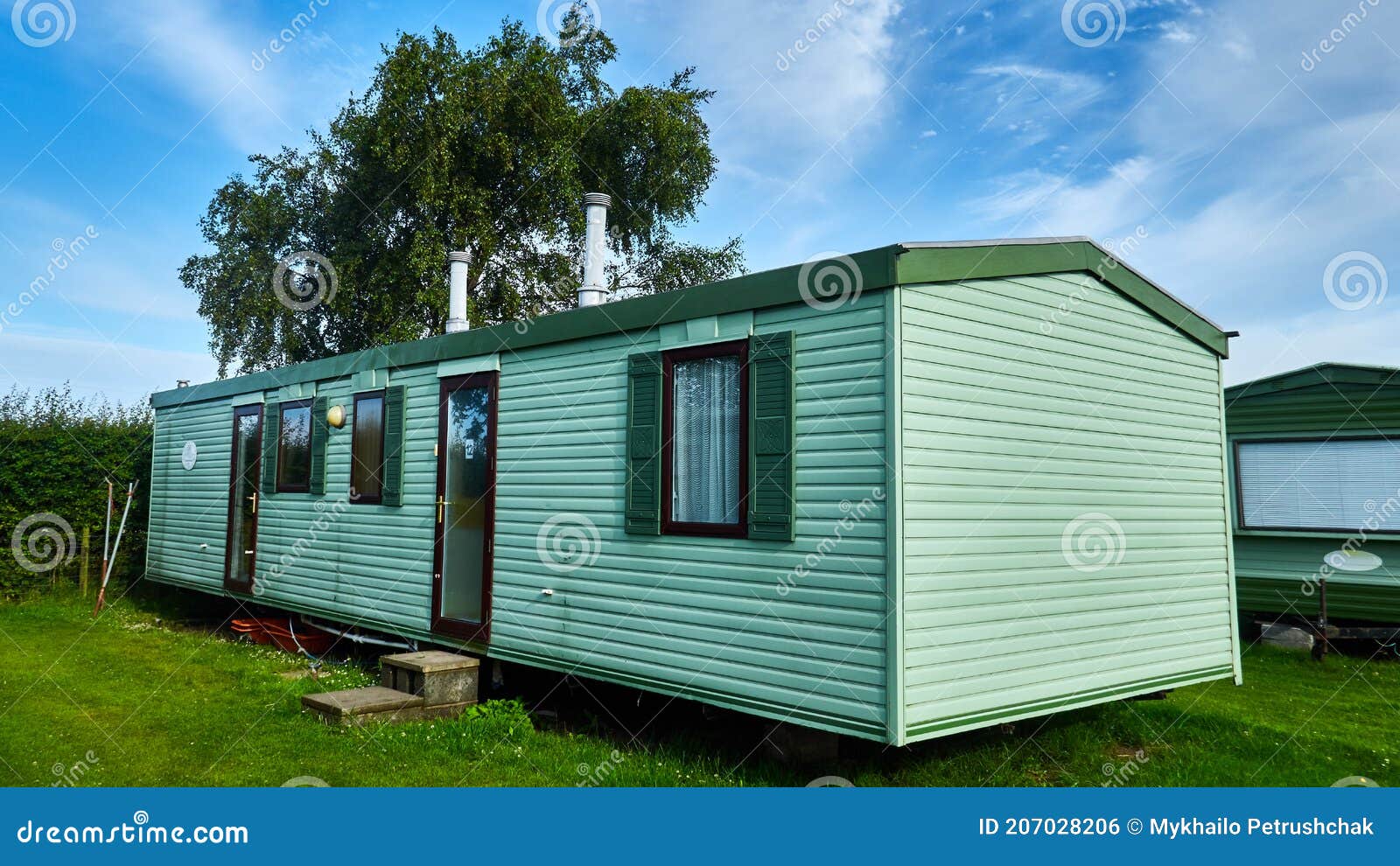Accommodation and Living on the Farm, Mobile Homes, Camping Stock Photo ...
