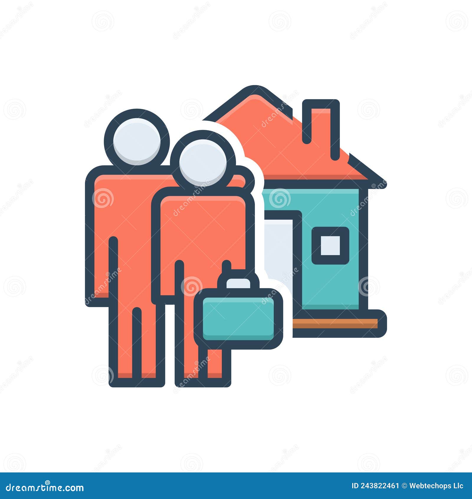 Color Illustration Icon for Accompany, Joint and Keep Stock ...