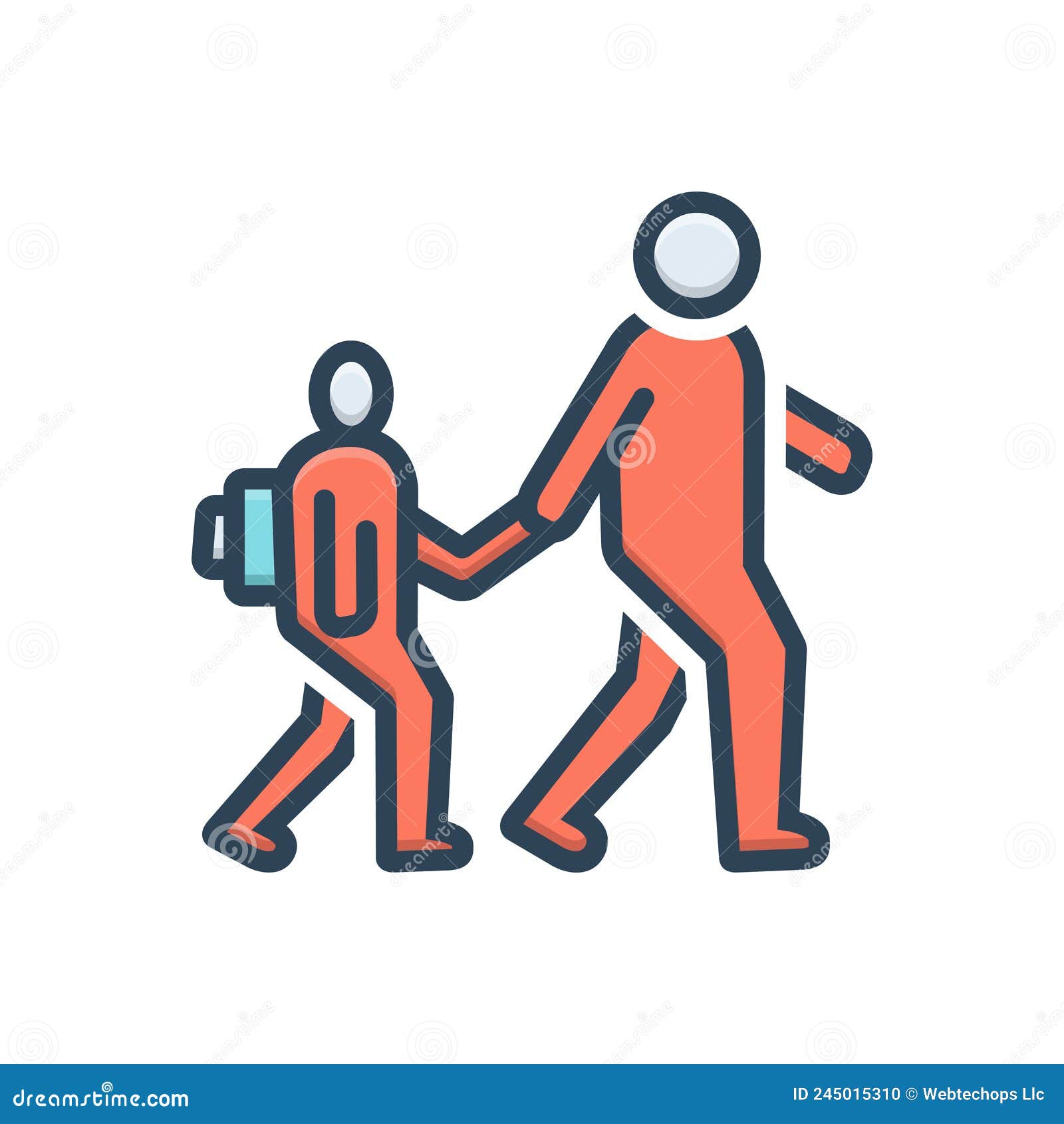 Color Illustration Icon for Accompany, School Dropping and Walk Stock ...