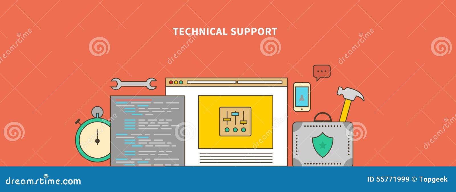 Accompanying of the Product. Technical Support Stock Vector ...