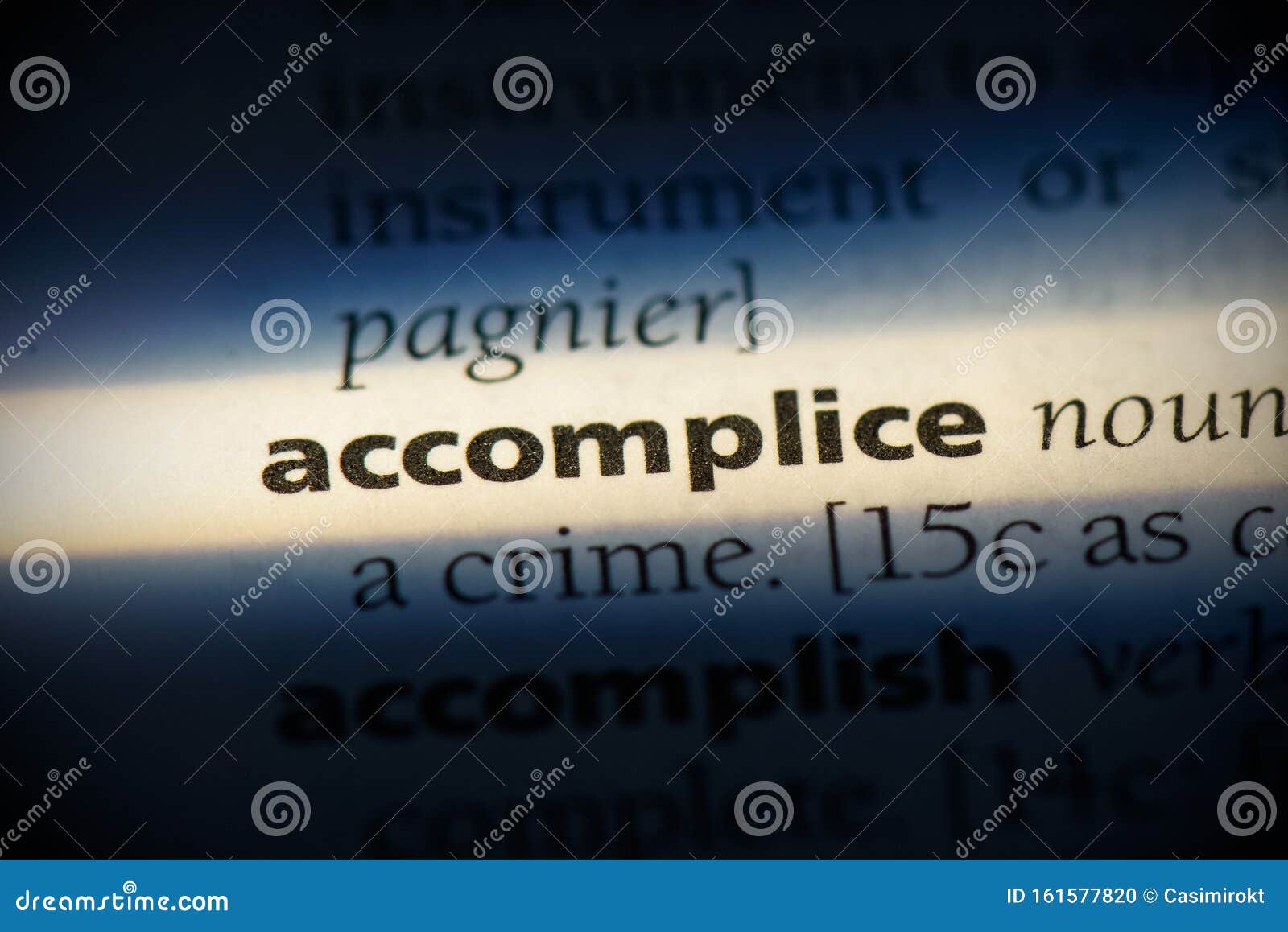 Accomplice stock photo. Image of printed, info, language - 161577820