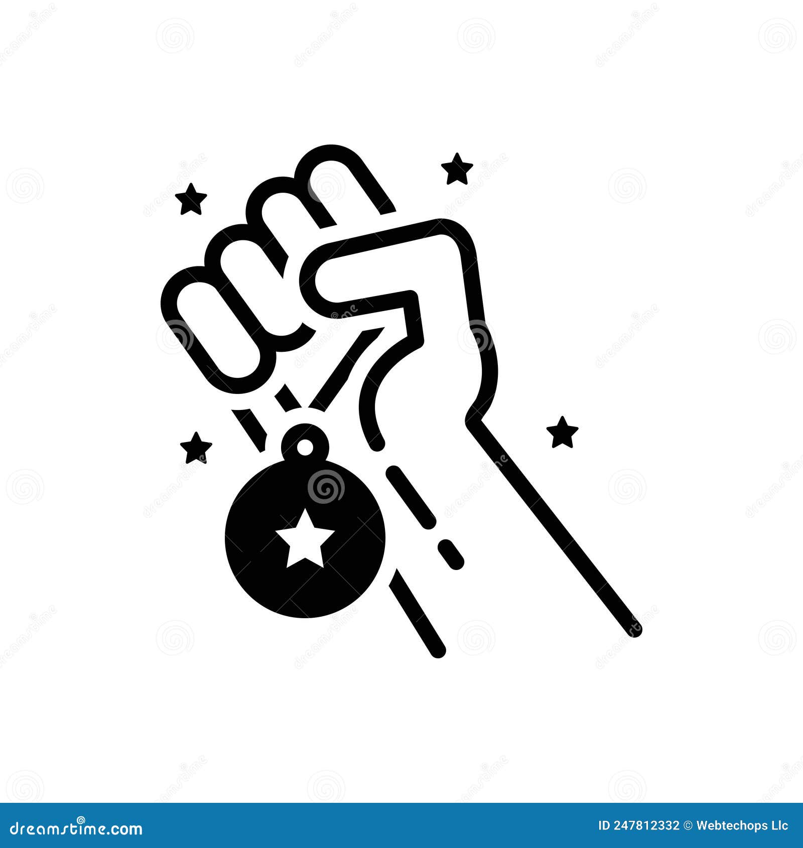 Black Solid Icon for Accomplish, Achieve and Win Stock Vector ...