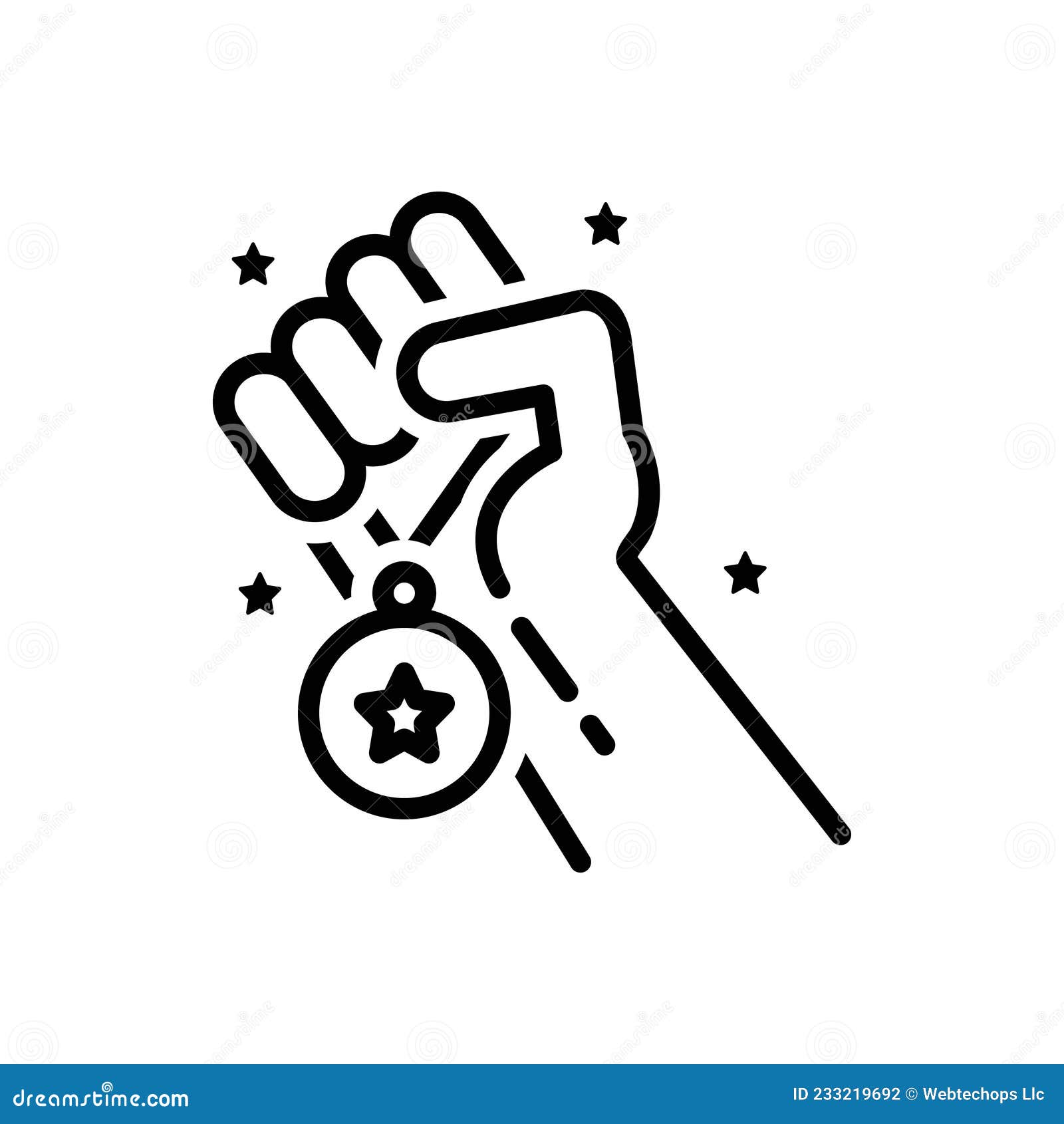 Black Line Icon for Accomplish, Achieve and Win Stock Vector ...