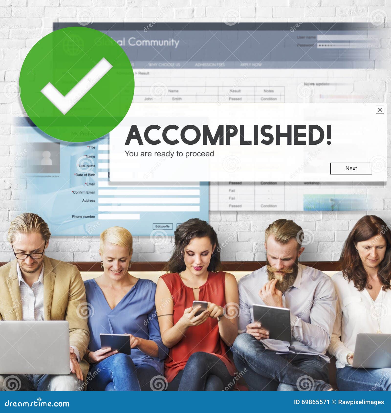 Accomplished Achieved Approve Completed Concept Stock Image - Image of ...