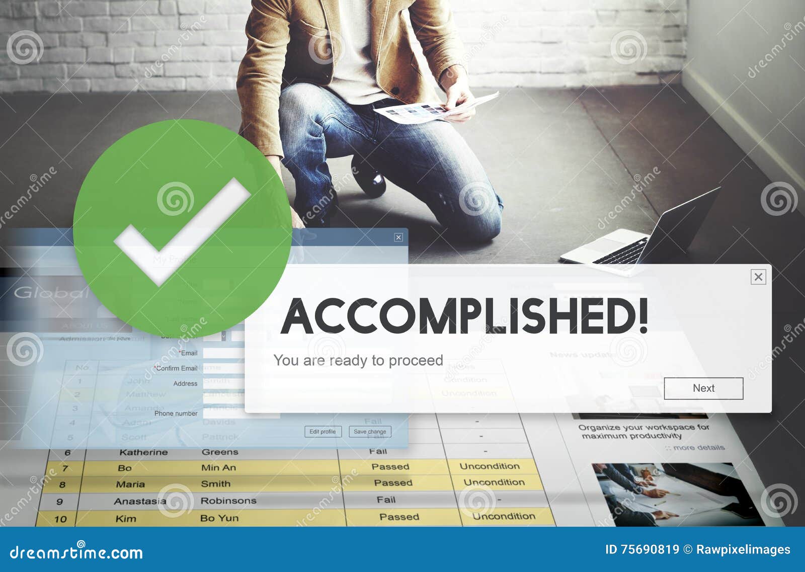 Accomplished Achieved Approve Completed Concept Stock Image - Image of ...