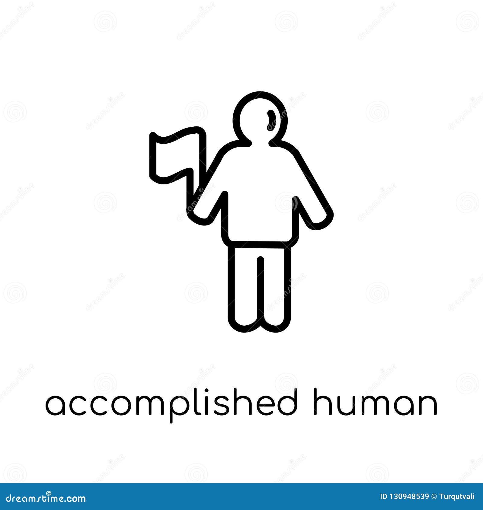 Accomplished Human Icon. Trendy Modern Flat Linear Vector Accomplished ...