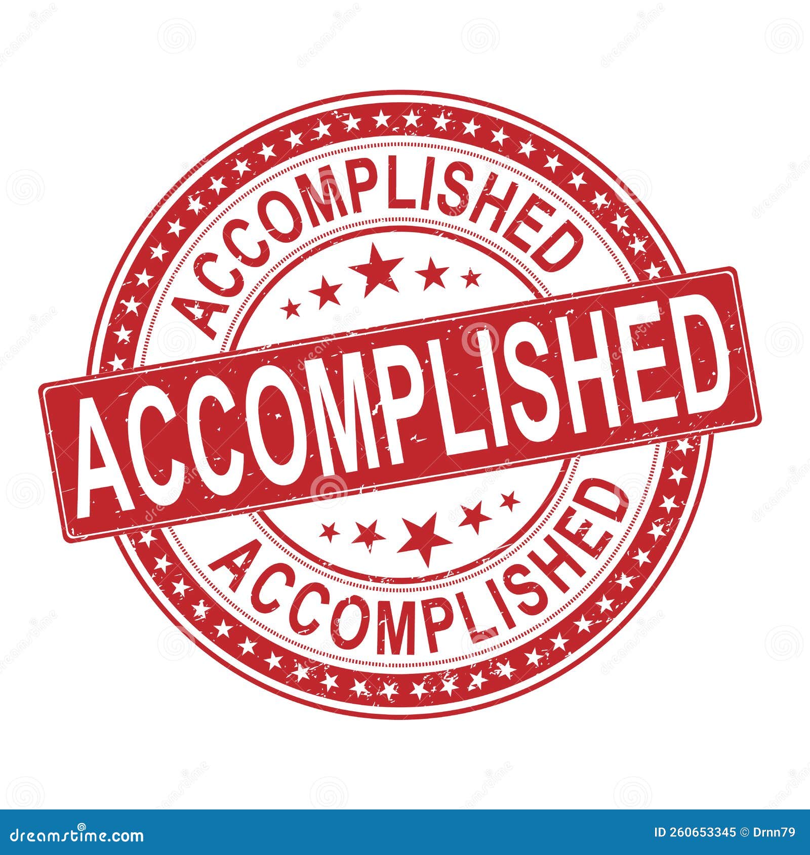 Accomplished Seal Stamp. Red Vector Round Textured Seal with ...