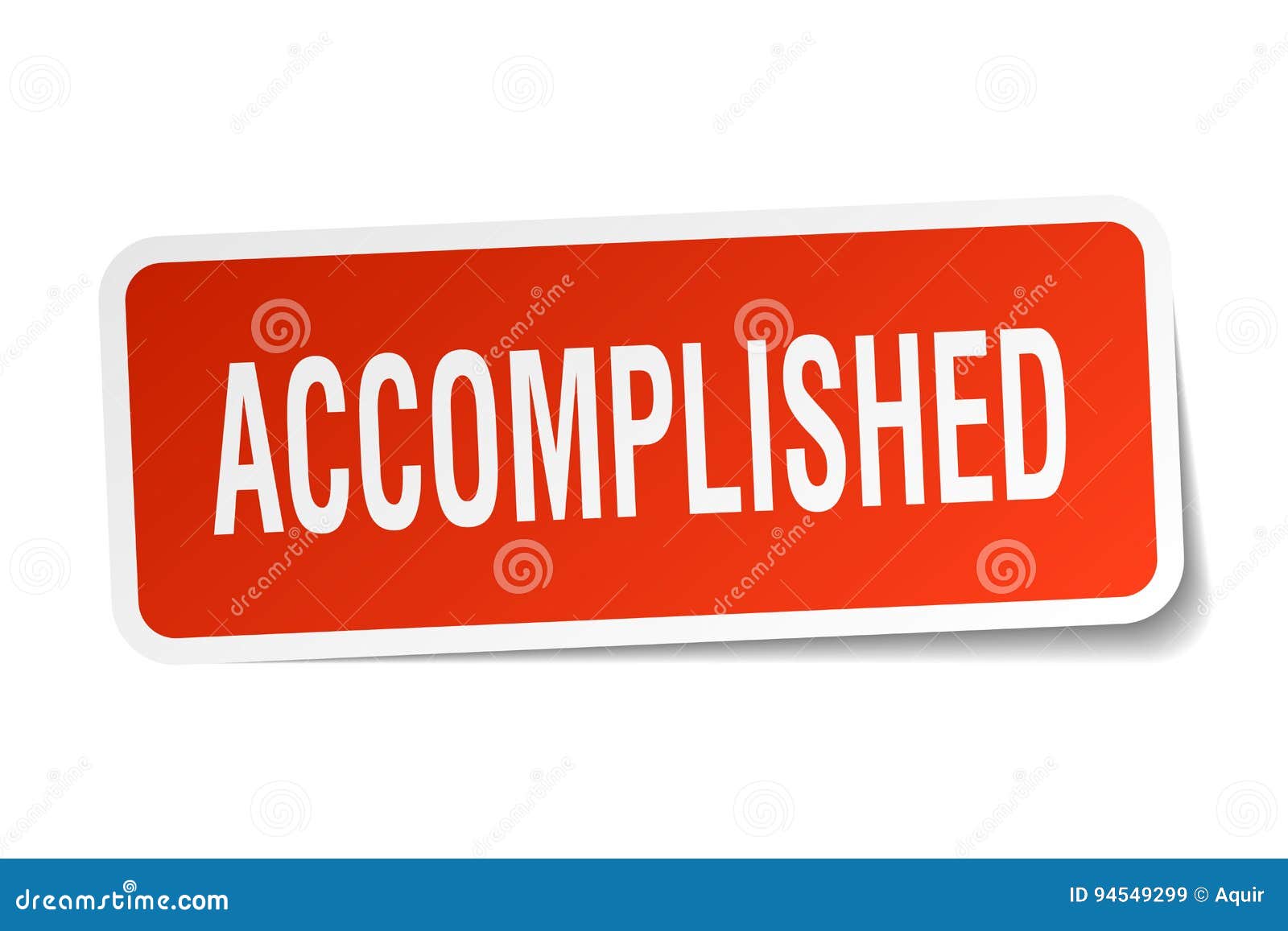 Accomplished Square Sticker Stock Vector - Illustration of badge, label ...