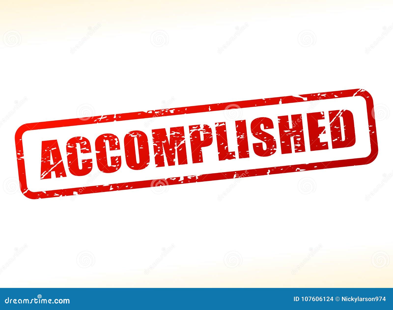 Accomplished text buffered stock vector. Illustration of design - 107606124