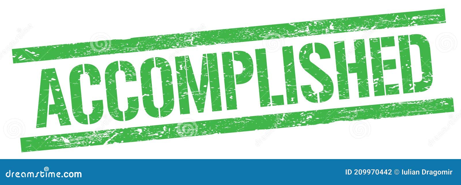 ACCOMPLISHED Text on Green Grungy Rectangle Stamp Stock Illustration ...