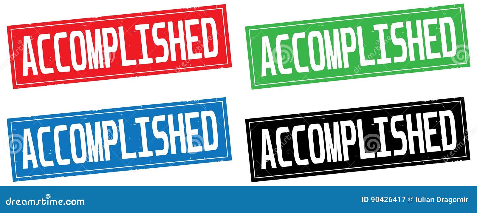 ACCOMPLISHED Text, on Rectangle Stamp Sign. Stock Illustration ...