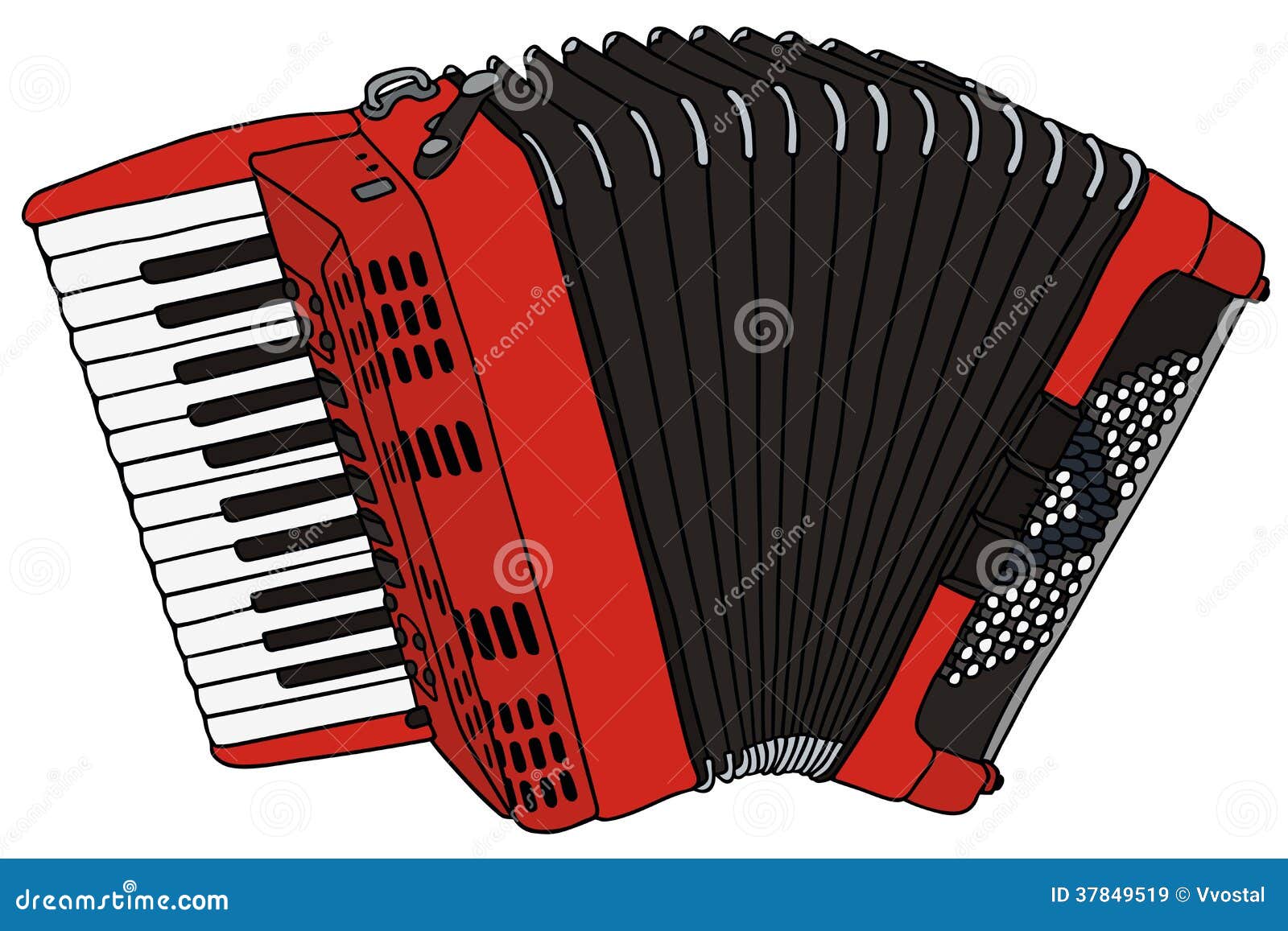 Accordion stock illustration. Illustration of folk, instrument - 37849519