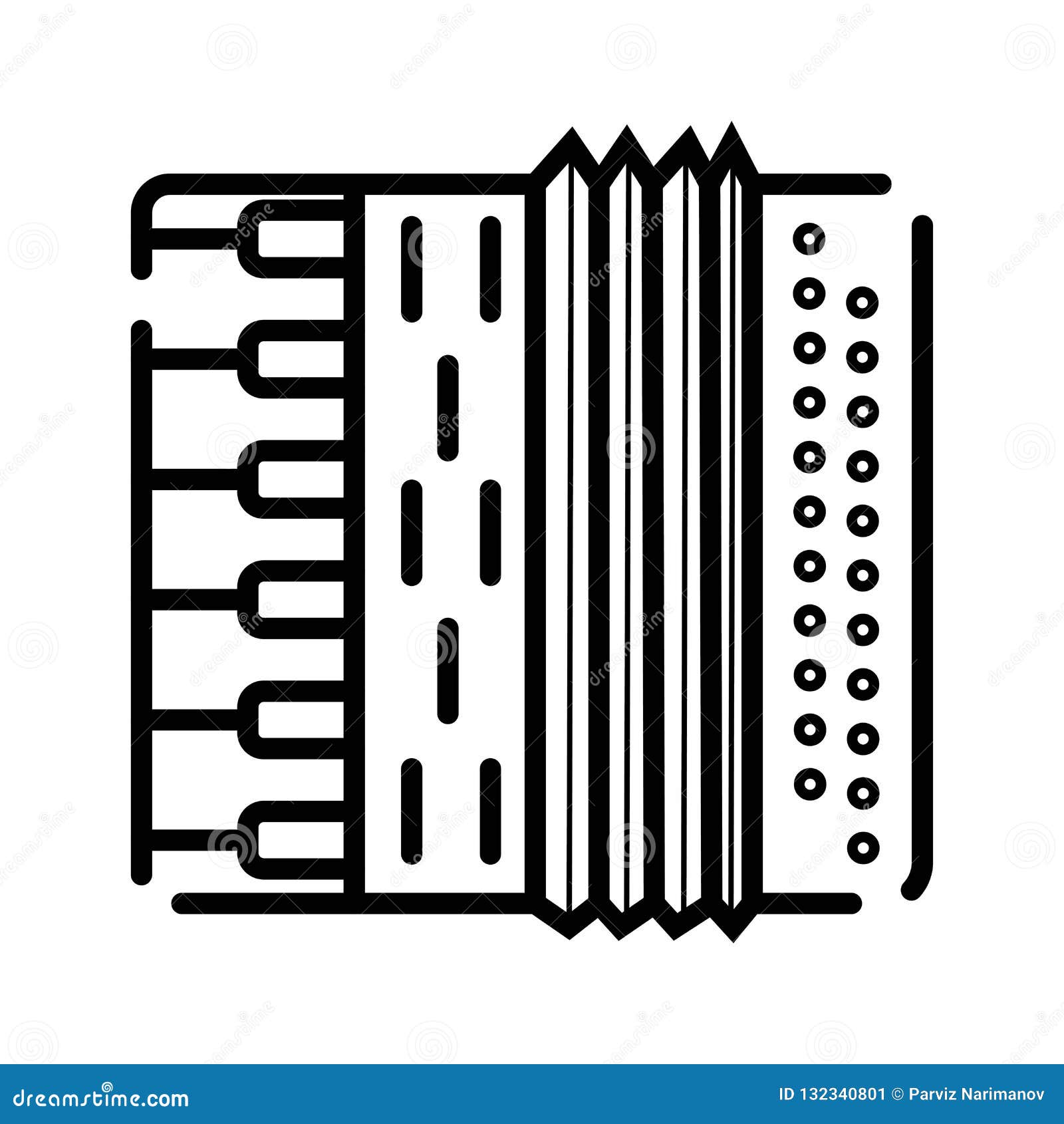 Accordion icon vector stock vector. Illustration of isolated - 132340801