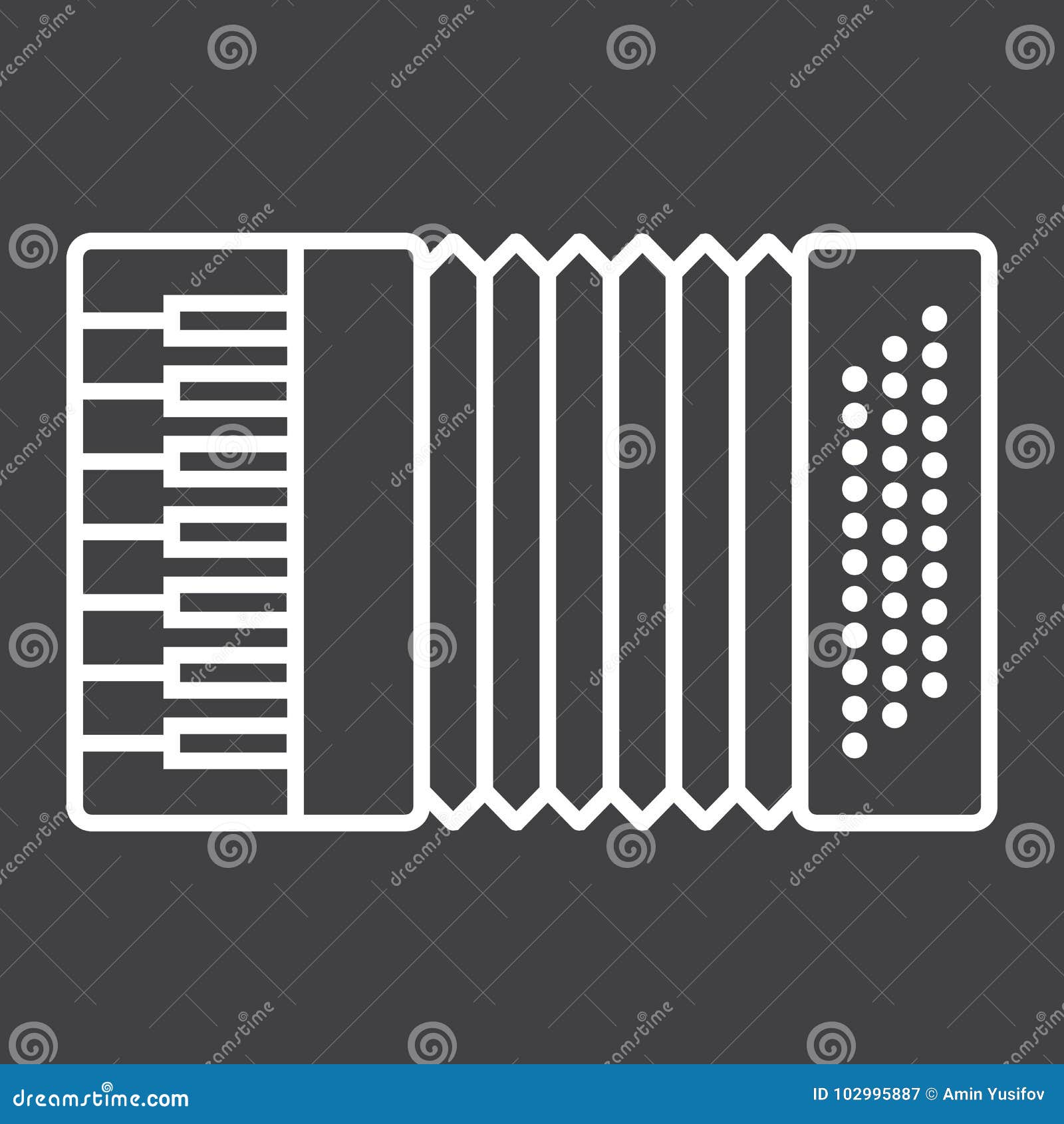 Accordion Line Icon, Music and Instrument, Stock Vector - Illustration ... Accordion Line Icon, Music and Instrument, Stock Vector - Illustration ...