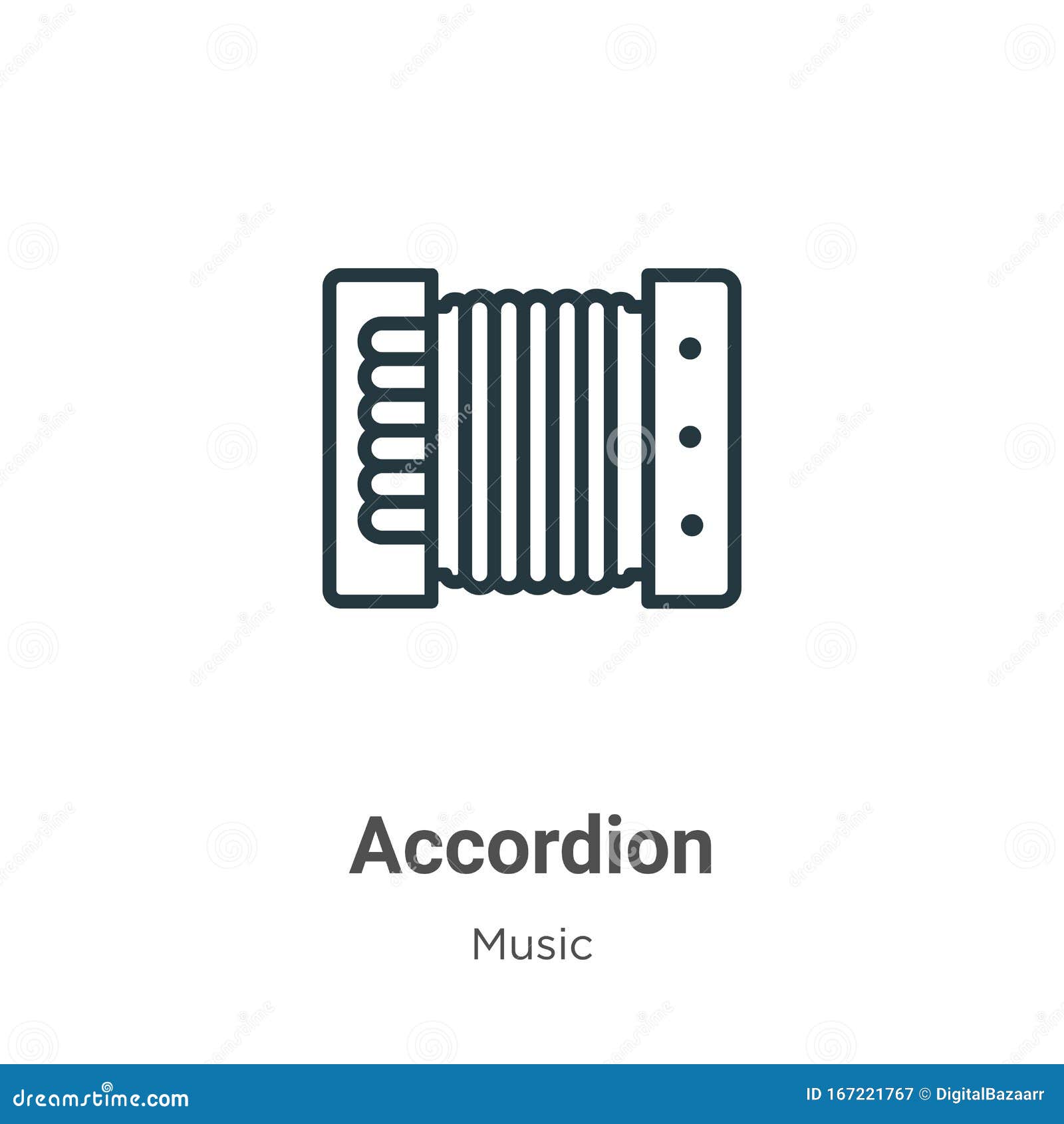 Accordion Outline Vector Icon Thin Line Black Accordion Icon, Flat ...