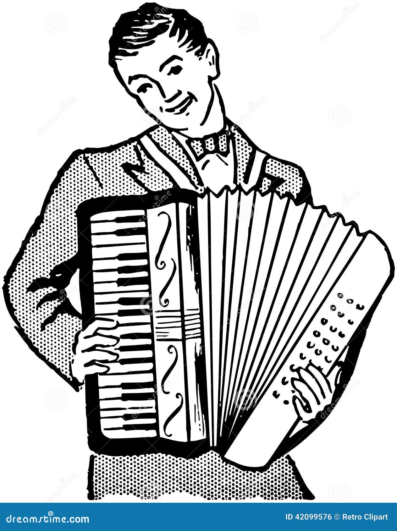 Accordion Player stock vector. Illustration of bowties - 42099576