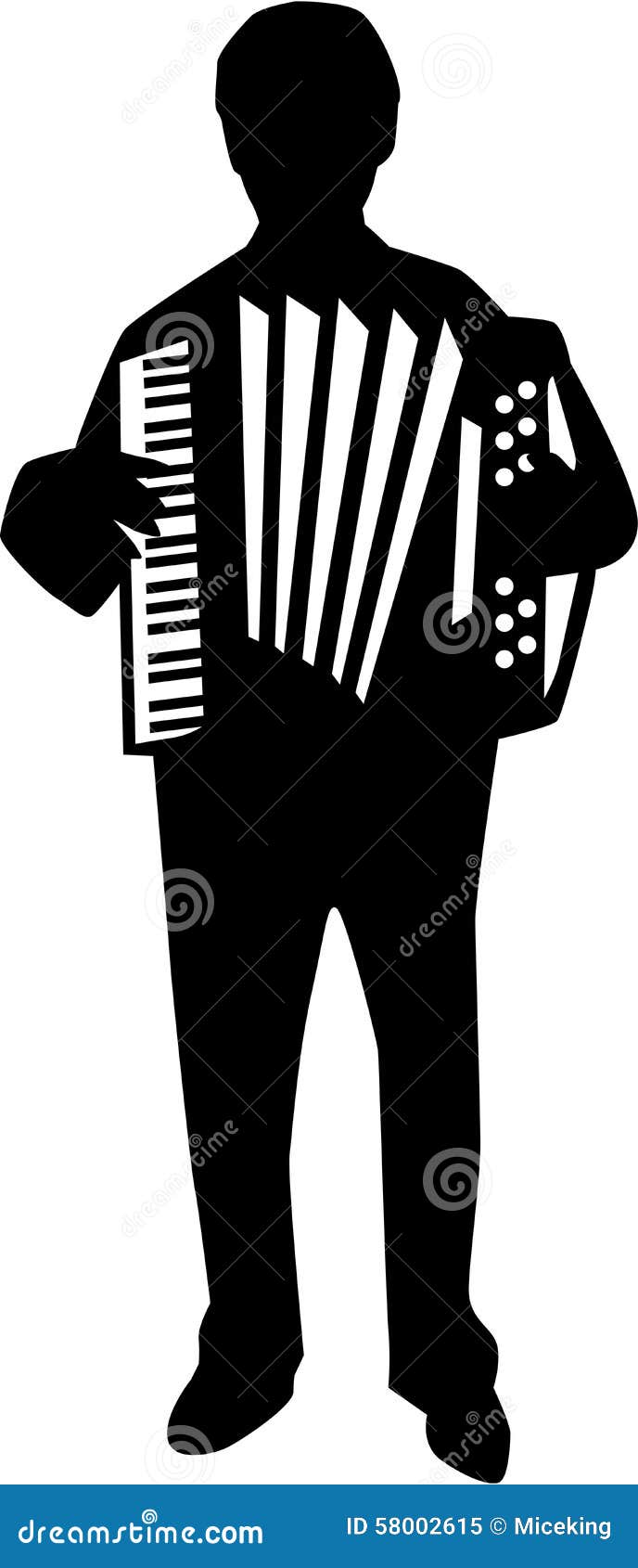Accordion Player stock vector. Illustration of logo, vector - 58002615