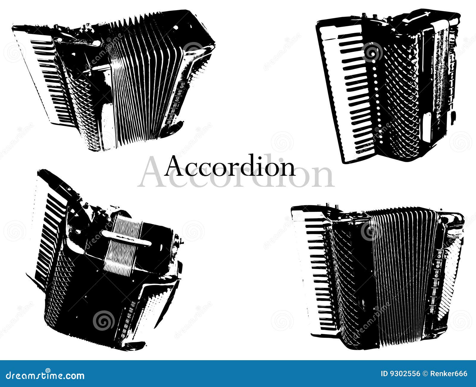 Accordion vector stock vector. Illustration of accoustic - 9302556
