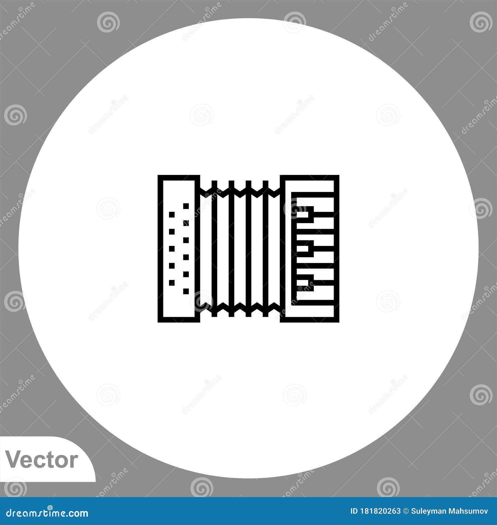 Accordion Vector Icon Sign Symbol Stock Vector - Illustration of ...