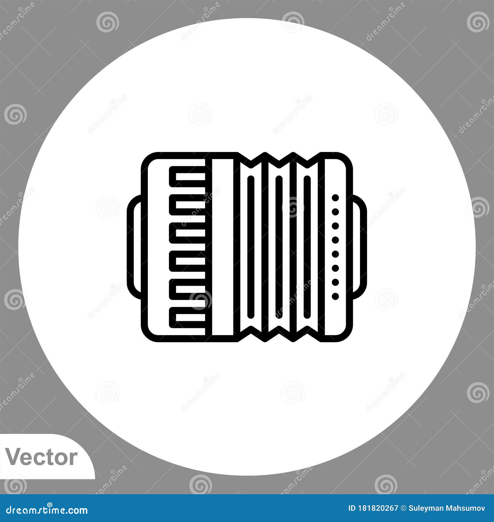 Accordion Vector Icon Sign Symbol Stock Vector - Illustration of ...